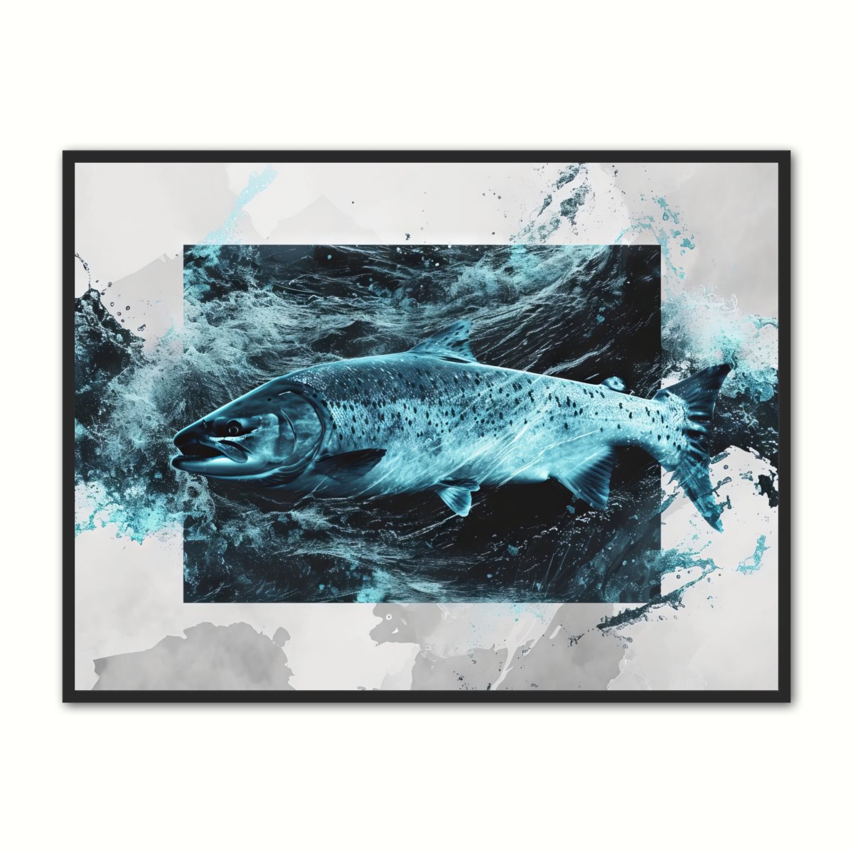 Fiske Plakat 5 - Laks - Fiske Plakater - NyPlakat.dk